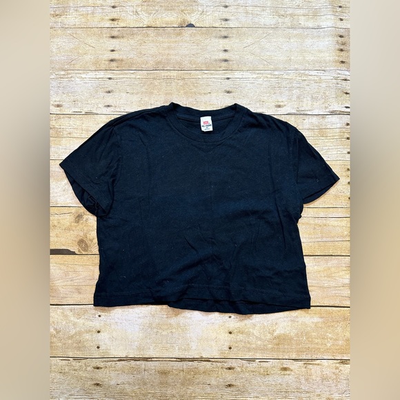 Re/Done | Tops | Redone Hanes 95s Boxy Tee Shirt In Black | Poshmark